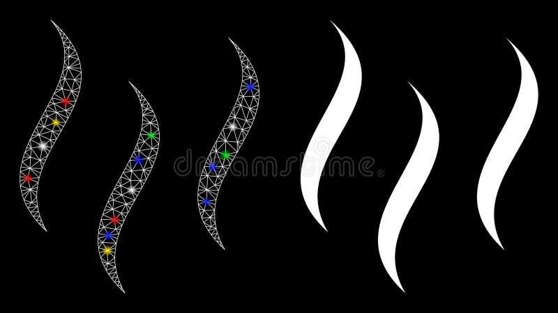 Bright Mesh Network Aroma Steam Icon with Light Spots Stock ...