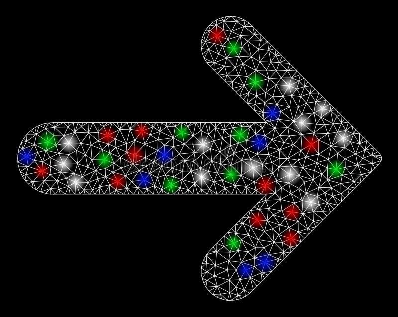 Bright Mesh Network Arrow Right with Light Spots Stock Vector ...