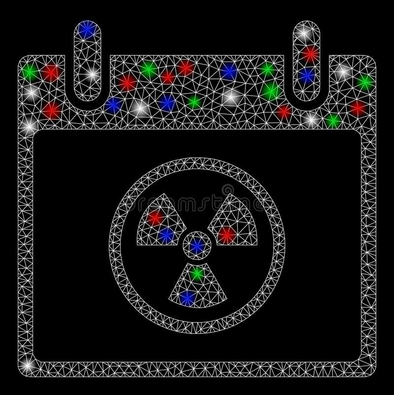 Bright Mesh Network Atomic Calendar Day with Light Spots Stock Vector ...