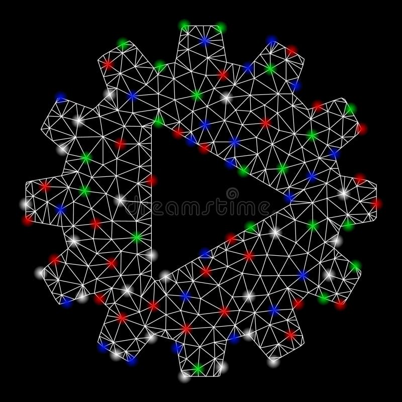 Bright Mesh Network Automation Gear with Flare Spots Stock Vector ...