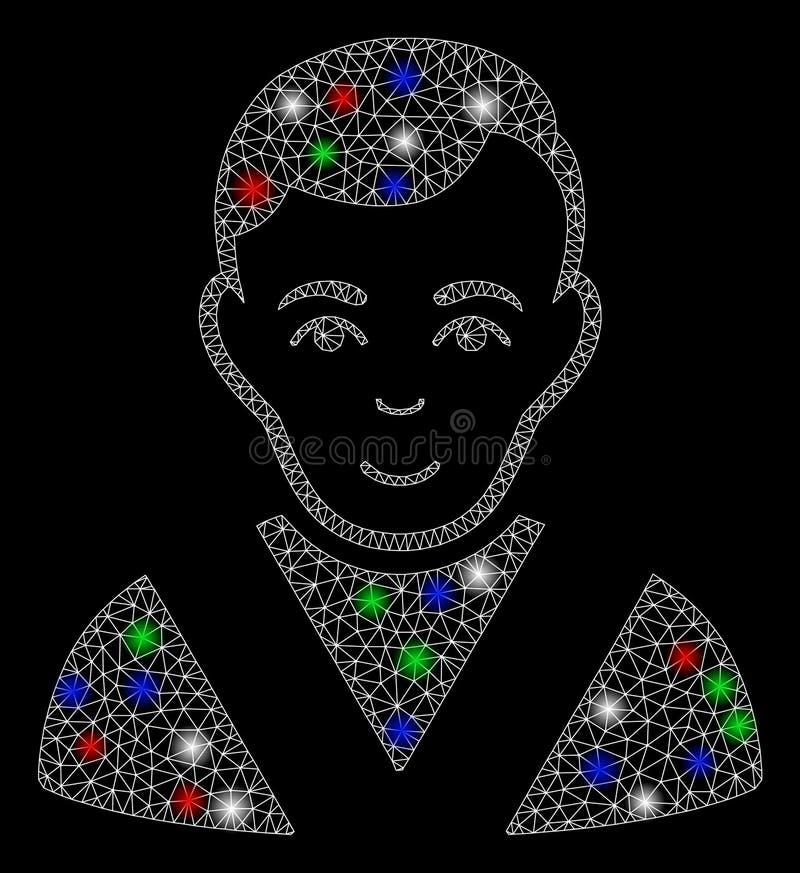 Bright Mesh Network Awarded Man with Flare Spots Stock Vector ...