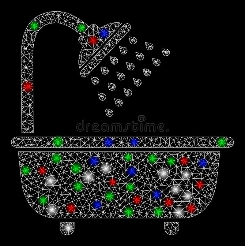 Bright Mesh Network Bath Shower with Flash Spots Stock Illustration ...