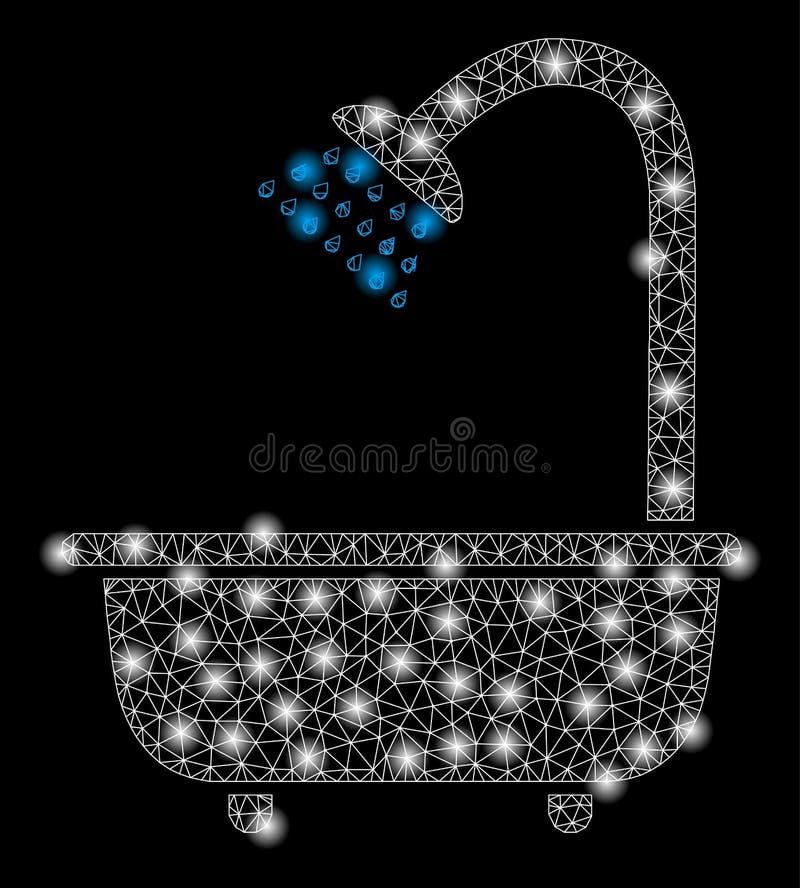 Bright Mesh Network Bath Shower with Light Spots Stock Vector ...