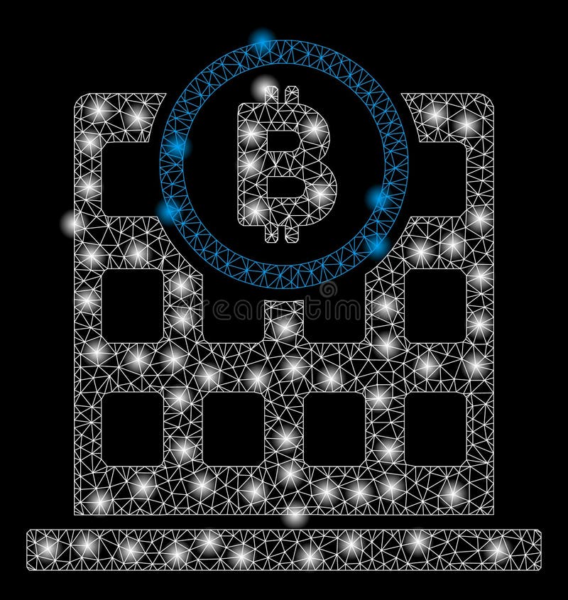 Bright Mesh Network Bitcoin Corporation Building with Flash Spots Stock ... Bright Mesh Network Bitcoin Corporation Building with Flash Spots Stock ...