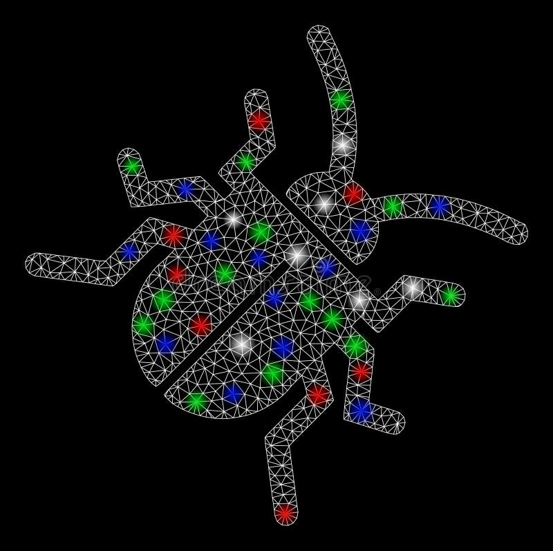 Bright Mesh Network Bug with Flash Spots Stock Vector - Illustration of ...