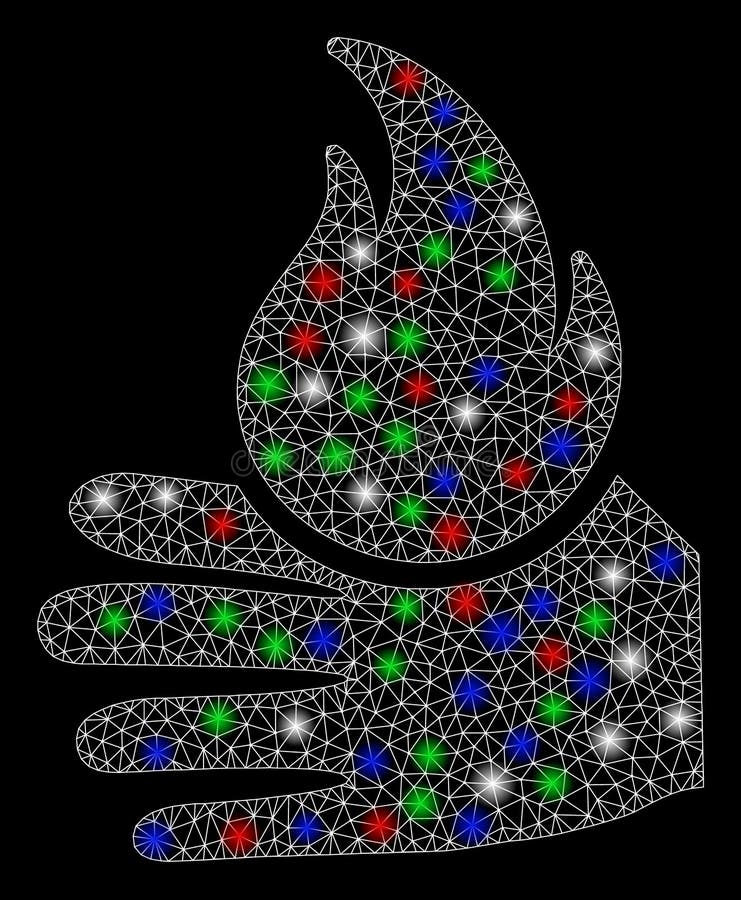 Bright Mesh Network Burn Hand with Flash Spots Stock Vector ...