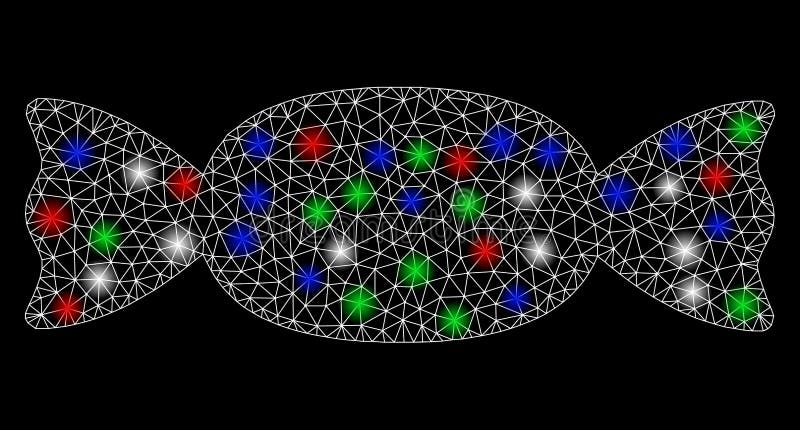 Bright Mesh Network Candy with Flare Spots Stock Illustration ...