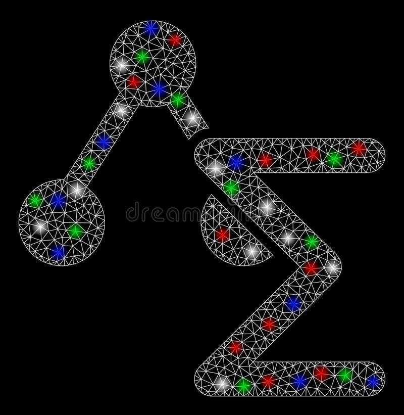 Bright Mesh Network Chemical Formula with Flare Spots Stock Vector ...