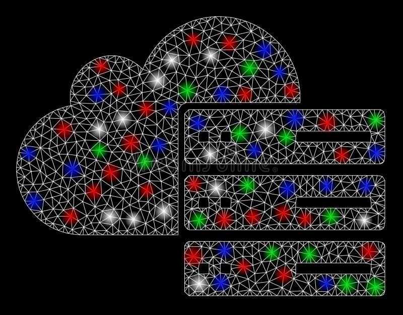 Bright Mesh Network Cloud Computing with Flare Spots Stock Vector ...