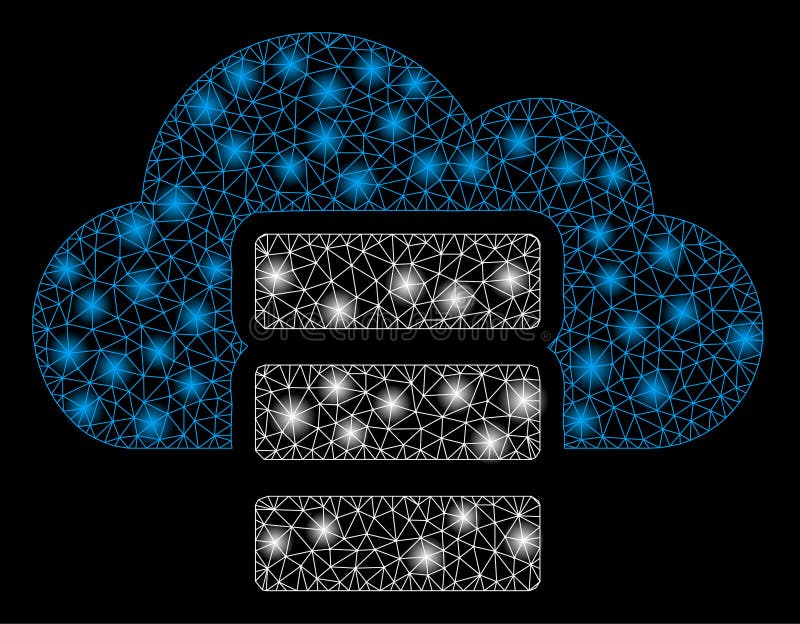 Bright Mesh Network Cloud Database with Flare Spots Stock Vector ...