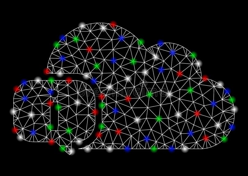 Bright Mesh Network about Cloud with Flare Spots Stock Vector ...