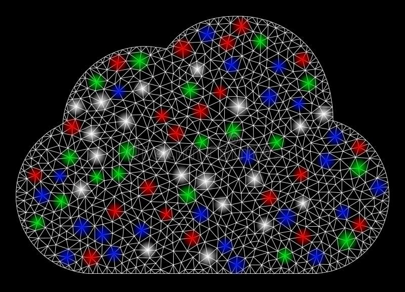 Bright Mesh Network Cloud with Light Spots Stock Vector - Illustration ...
