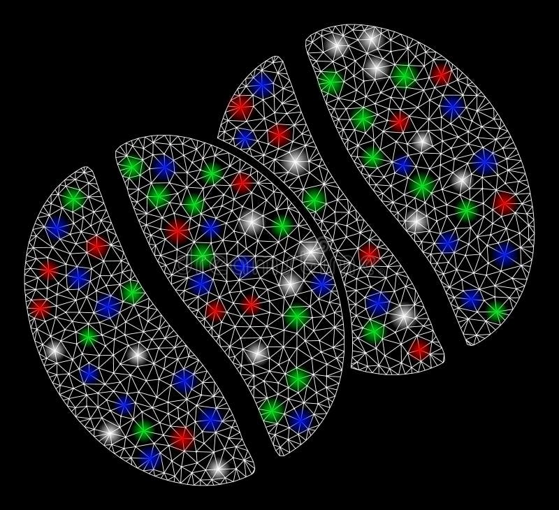 Bright Mesh Network Coffee Beans with Flash Spots Stock Illustration ...