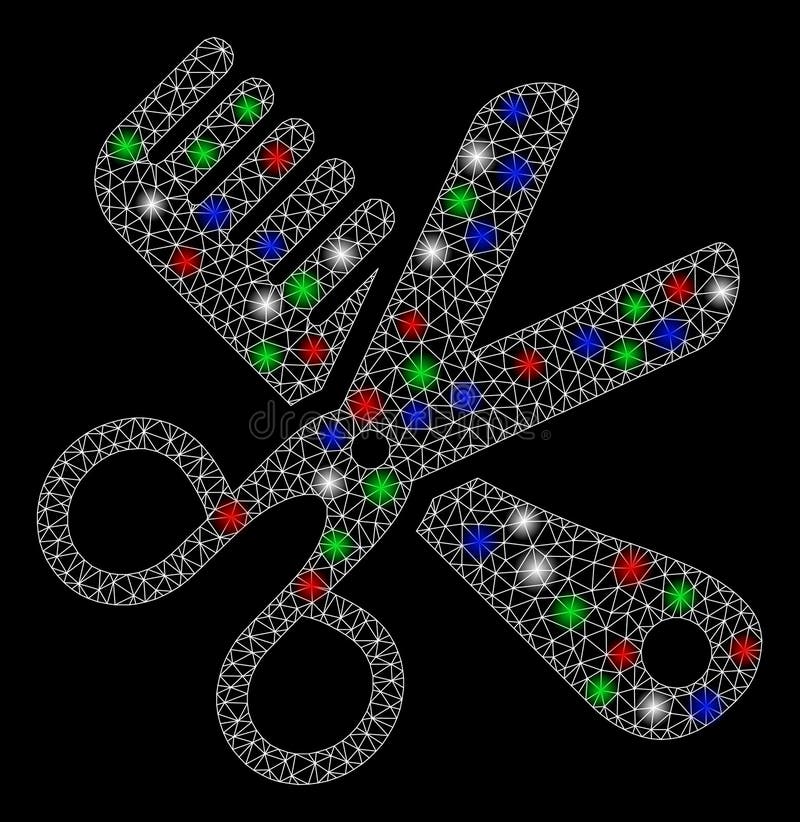 Bright Mesh Network Comb and Scissors Tools with Light Spots Stock ...