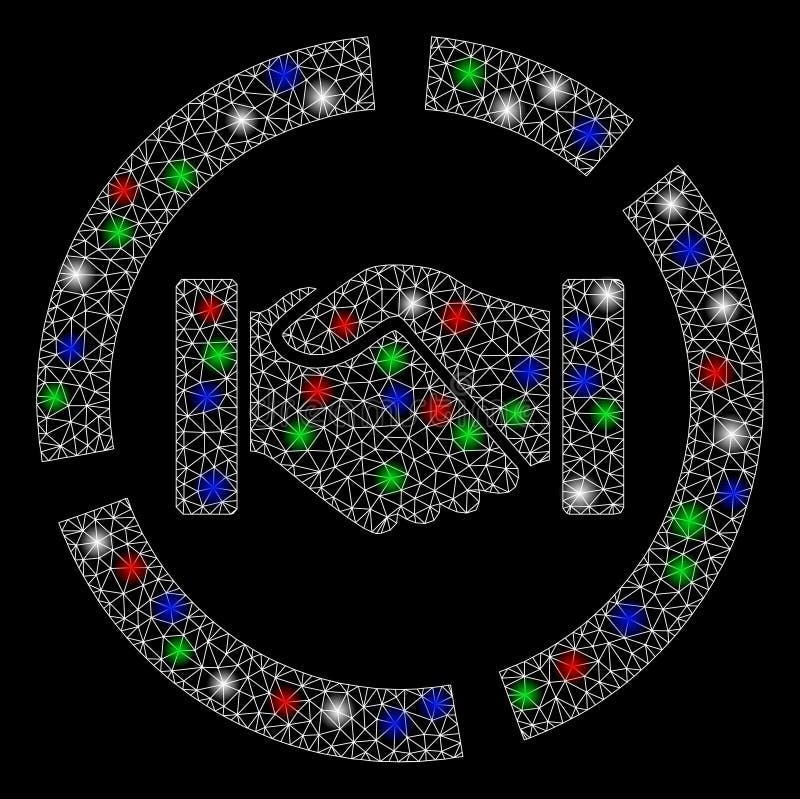 Bright Mesh Network Cooperation Handshake Diagram with Light Spots ...