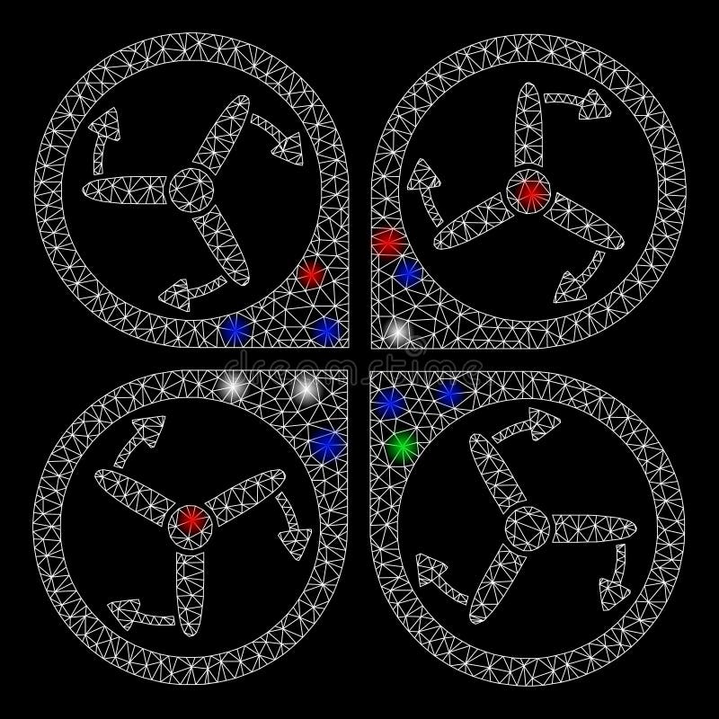 Bright Mesh Network Copter Screws Rotation with Flash Spots Stock ... Bright Mesh Network Copter Screws Rotation with Flash Spots Stock ...