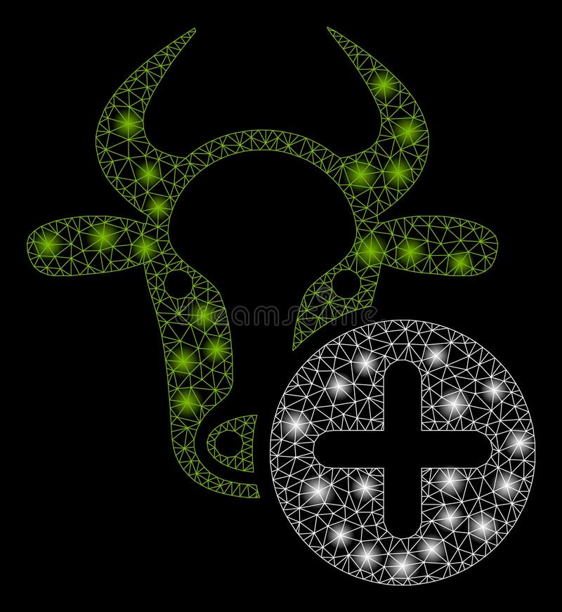Bright Mesh Network Cow Add with Flash Spots Stock Vector ...