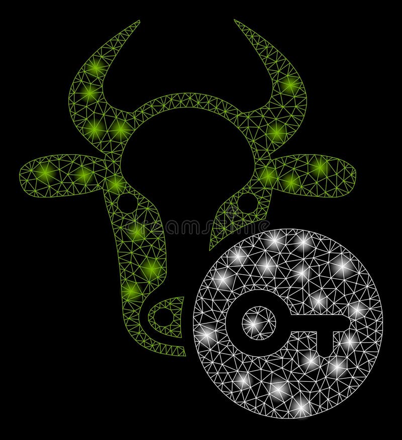 Bright Mesh Network Cow Key with Flare Spots Stock Vector ...