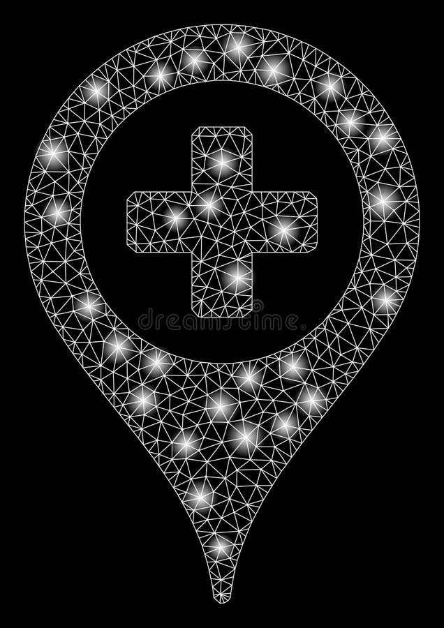 Bright Mesh Network Cross Map Marker with Flash Spots Stock Vector ...