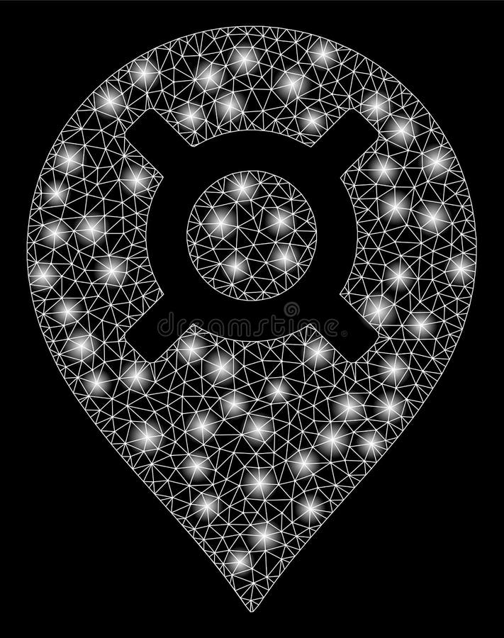 Bright Mesh Network Currency Map Marker with Light Spots Stock Vector ...