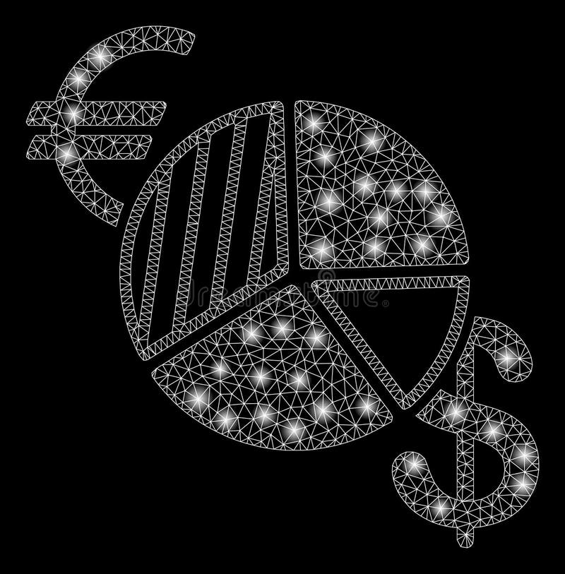 Bright Mesh Network Currency Pie Chart with Flash Spots Stock Vector ...