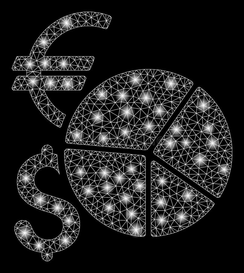 Bright Mesh Network Currency Pie Chart with Light Spots Stock Vector ...