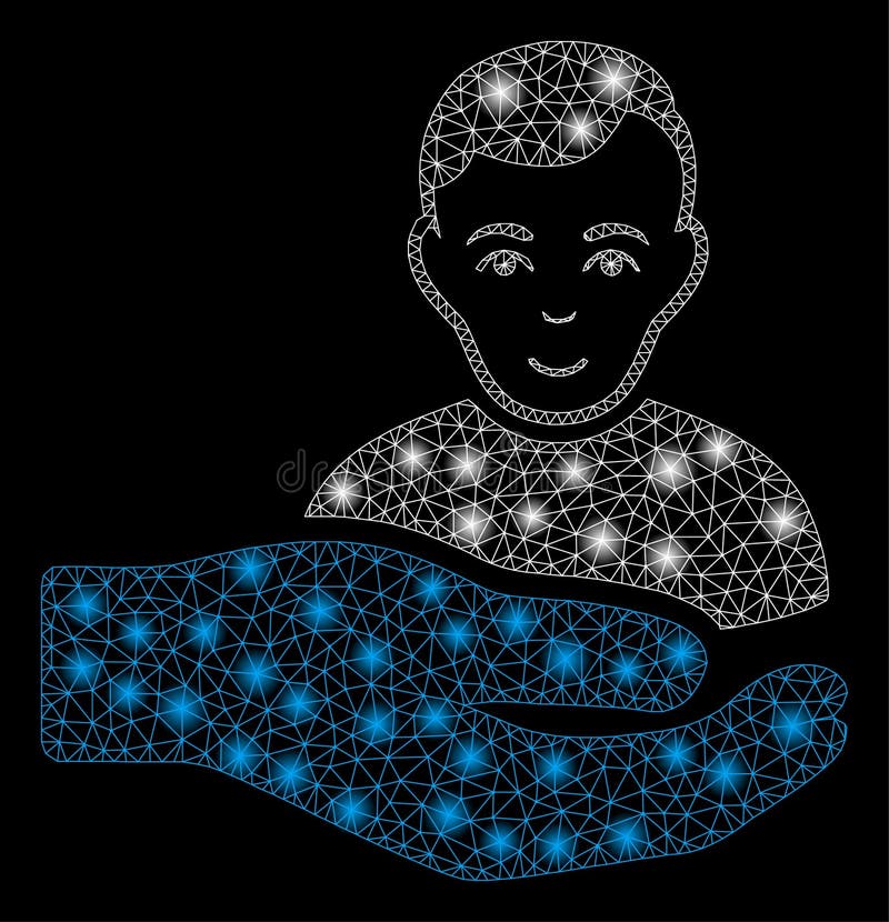 Bright Mesh Network Customer Support Hand with Flash Spots Stock Vector ...