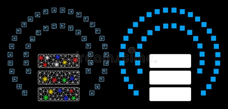Bright Mesh Network Database Sphere Shield Icon with Light Spots Stock ...