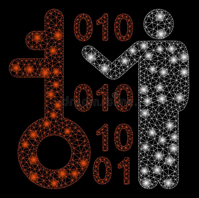 Bright Mesh Network Decode Key with Light Spots Stock Vector ...
