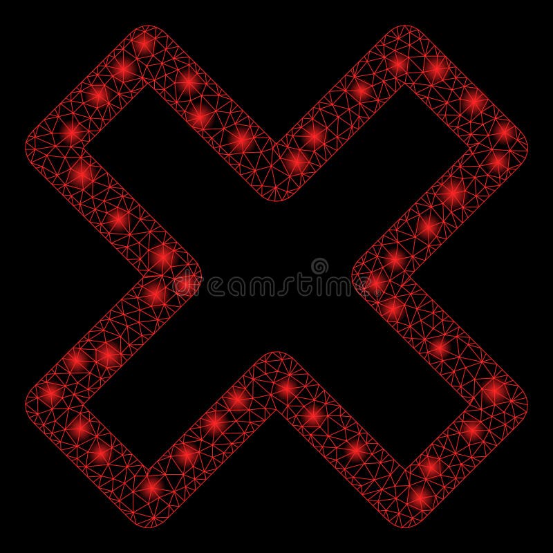 Bright Mesh Network Delete X-Cross with Light Spots Stock Vector ...
