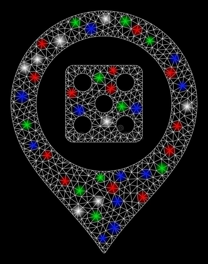 Bright Mesh Network Dice Map Marker with Flare Spots Stock Illustration ... Bright Mesh Network Dice Map Marker with Flare Spots Stock Illustration ...