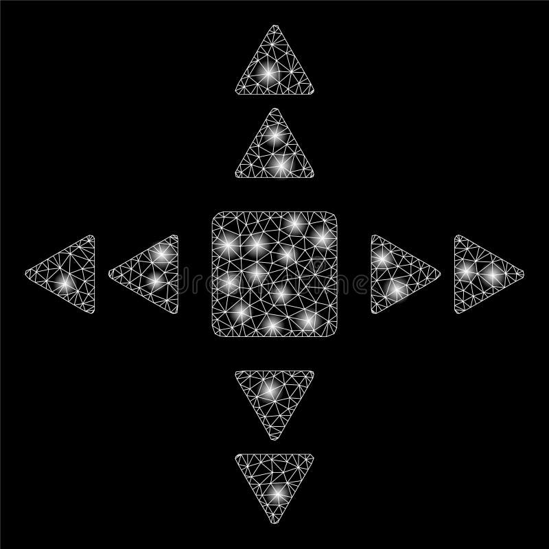 Bright Mesh Network Direction Triangles with Light Spots Stock Vector ...