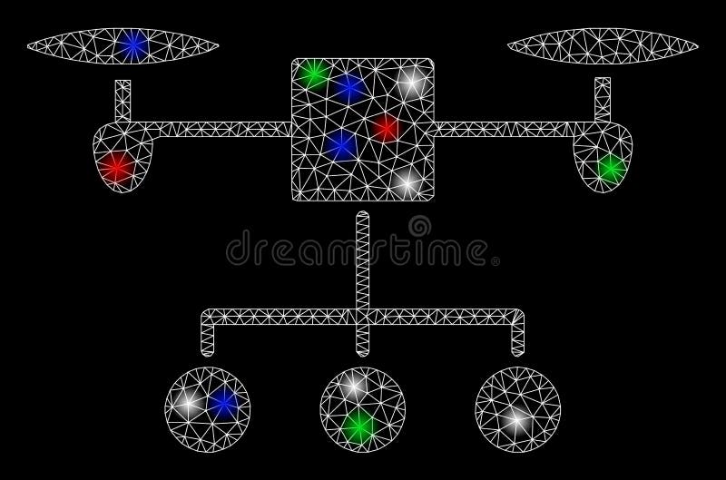 Bright Mesh Network Drone Distribution with Light Spots Stock Vector ...