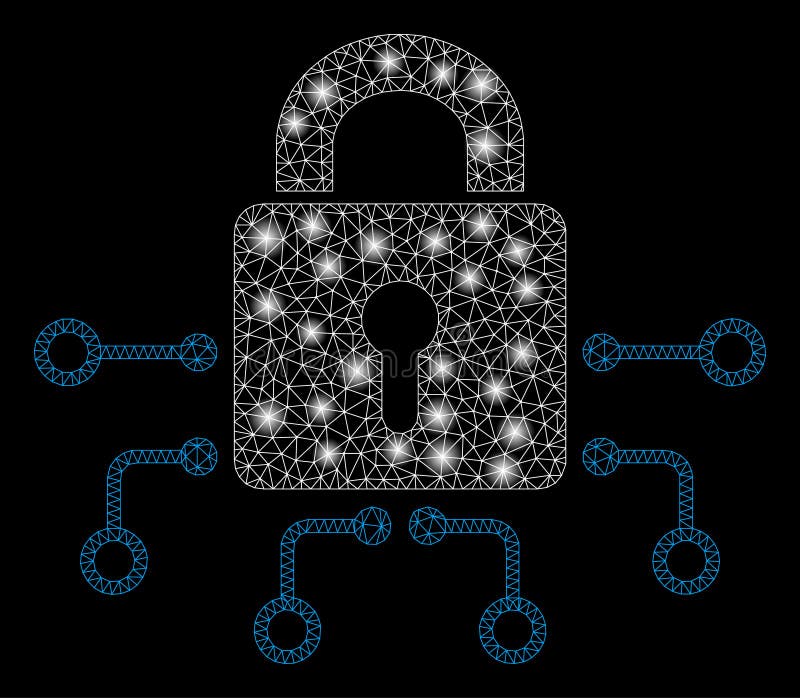 Bright Mesh Network Electronic Lock with Light Spots Stock Vector ...