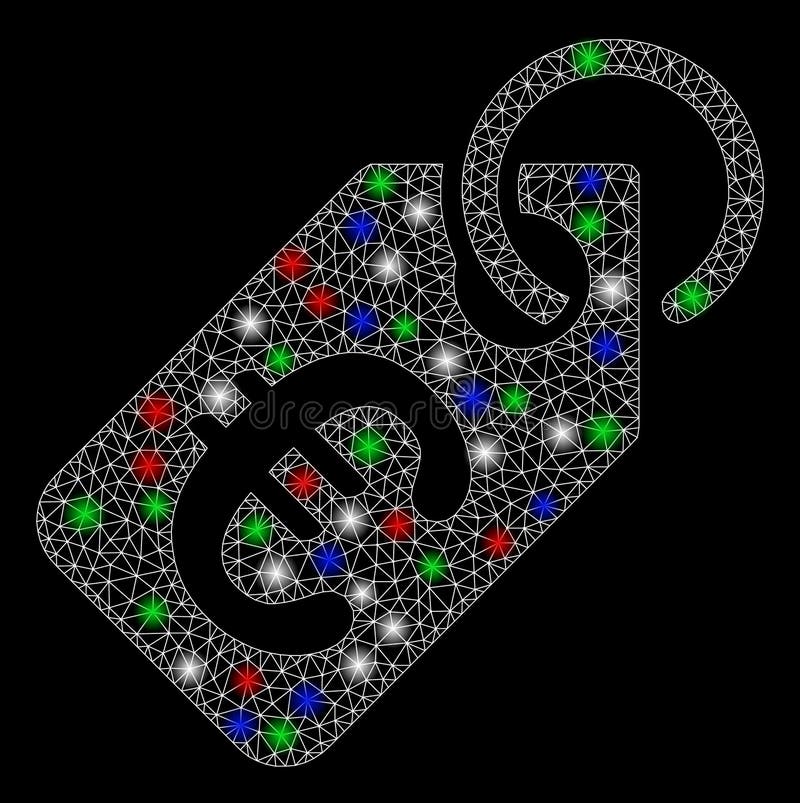 Bright Mesh Network Euro Price Tag with Flash Spots Stock Vector ...