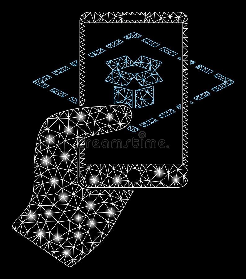Bright Mesh Network Extended Reality with Flash Spots Stock ...