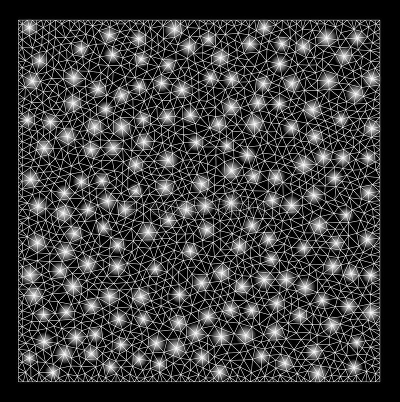 Bright Mesh Network Filled Square with Light Spots Stock Vector ...