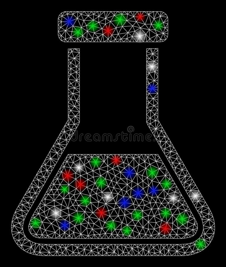 Bright Mesh Network Flask with Flare Spots Stock Illustration ...