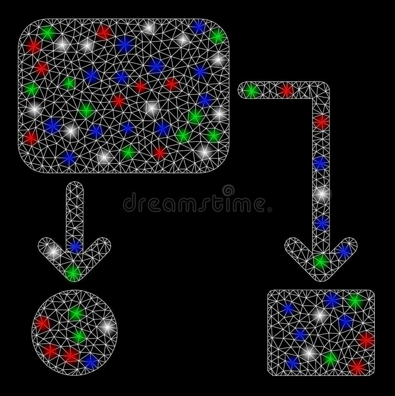 Bright Mesh Network Flow Chart with Light Spots Stock Vector ...