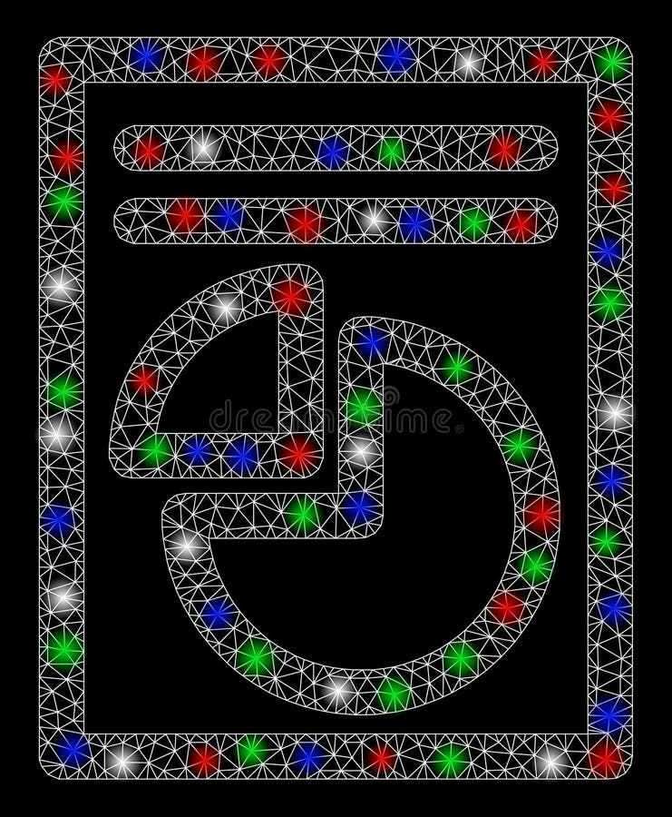 Bright Mesh Network Graph Page with Flash Spots Stock Illustration ...