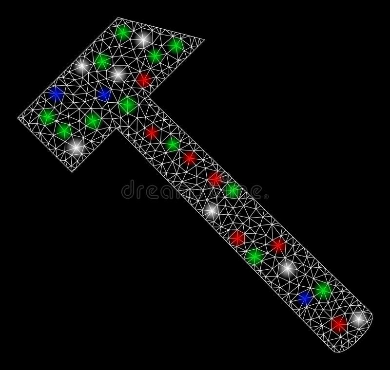 Bright Mesh Network Hammer Tool with Light Spots Stock Illustration ...