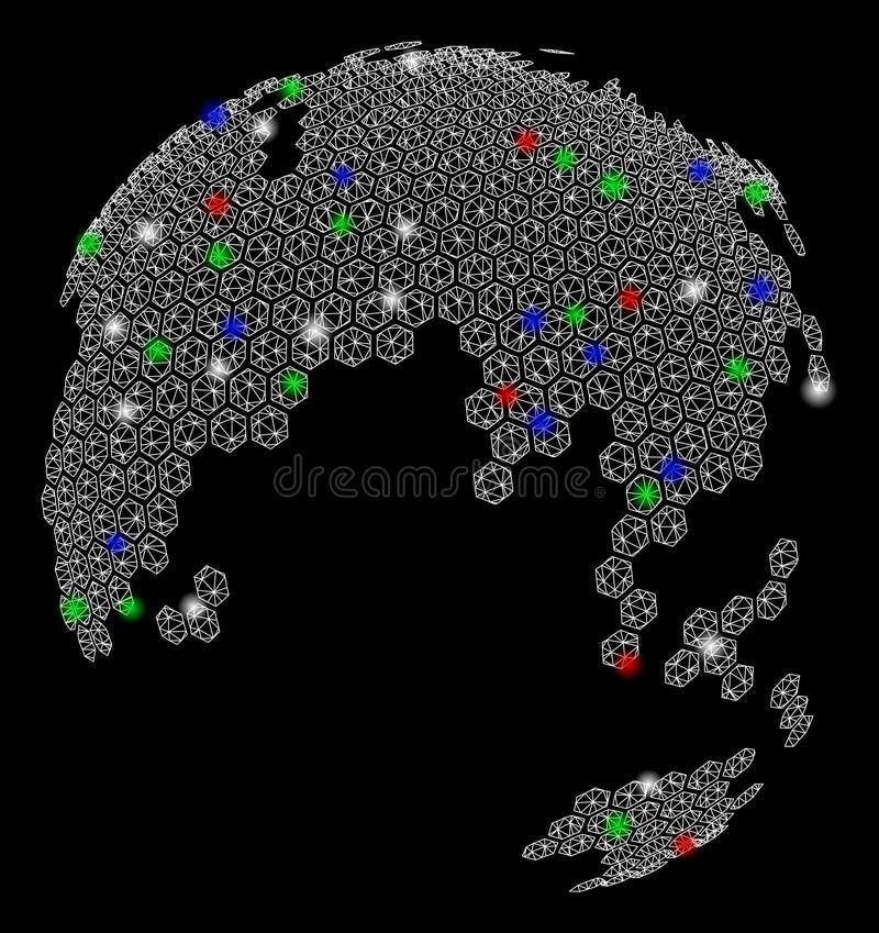 Hexagon Earth Abstract Globe Vector Mesh Network Model and Triangle ...