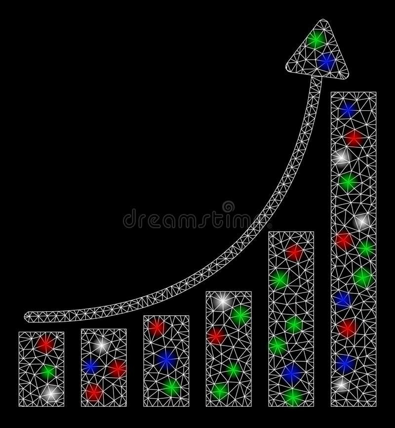 Bright Mesh Network Hyip Bar Chart with Flare Spots Stock Vector ...