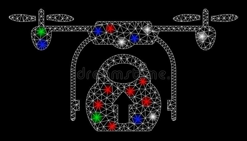 Bright Mesh Network Load Cargo Drone with Flare Spots Stock Vector ... Bright Mesh Network Load Cargo Drone with Flare Spots Stock Vector ...