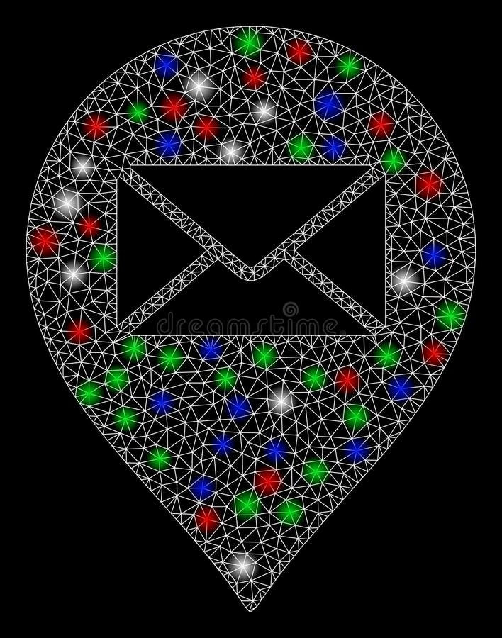 Bright Mesh Network Mail Letter Marker with Light Spots Stock Vector ...