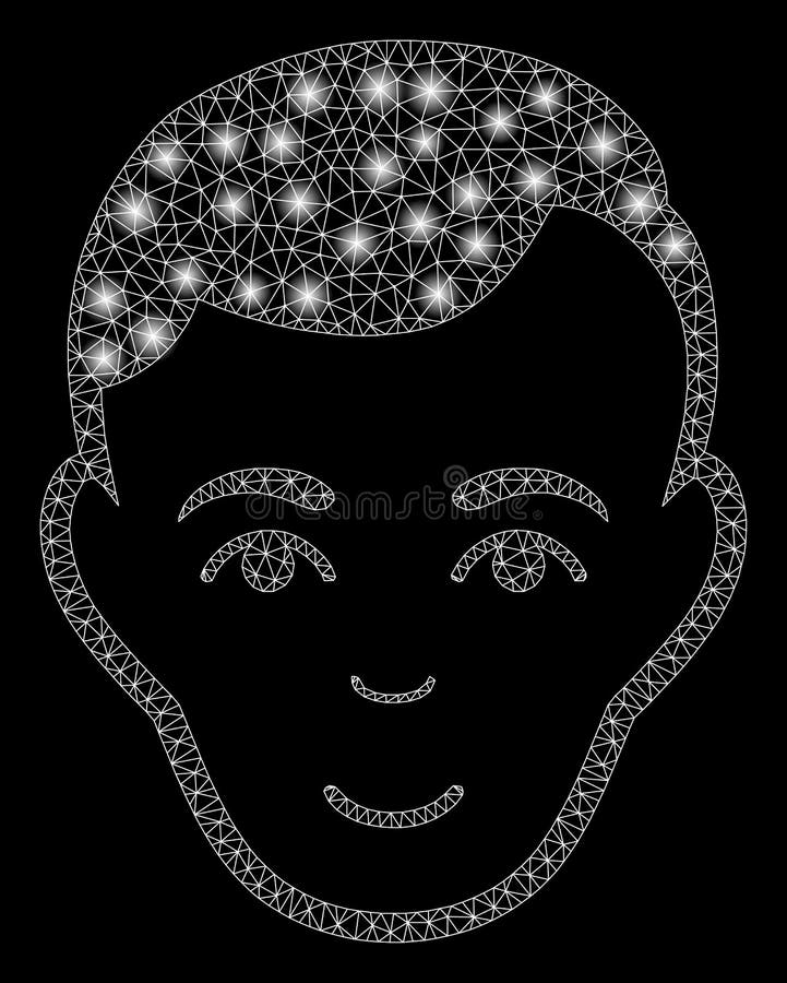 Bright Mesh Network Man Face with Flare Spots Stock Vector ...