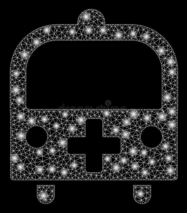 Bright Mesh Network Medical Bus with Flare Spots Stock Vector ...