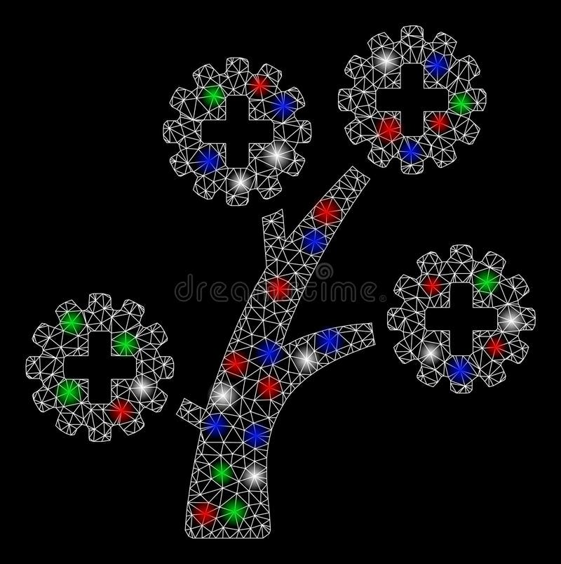 Bright Mesh Network Medical Technology Tree with Flare Spots Stock ...