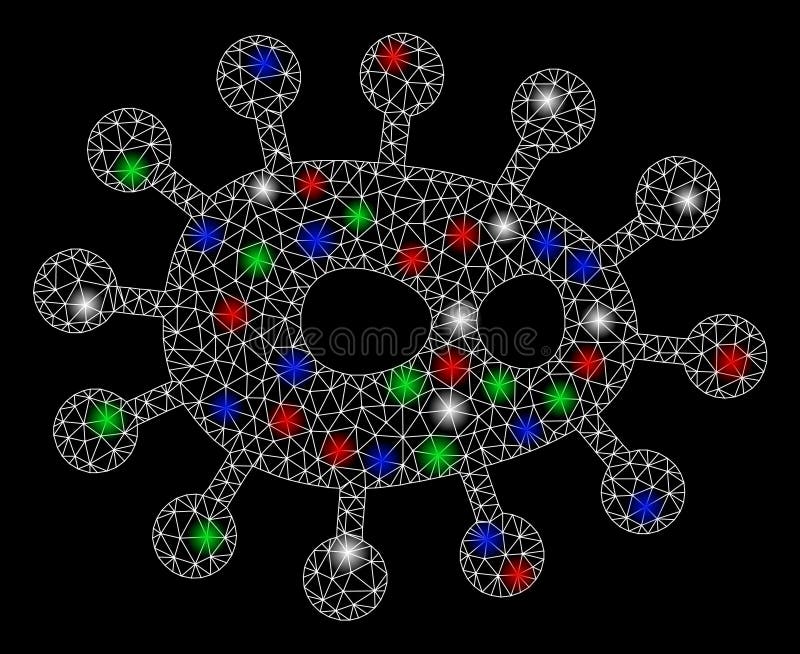 Bright Mesh Network Microbe with Flare Spots Stock Vector ...