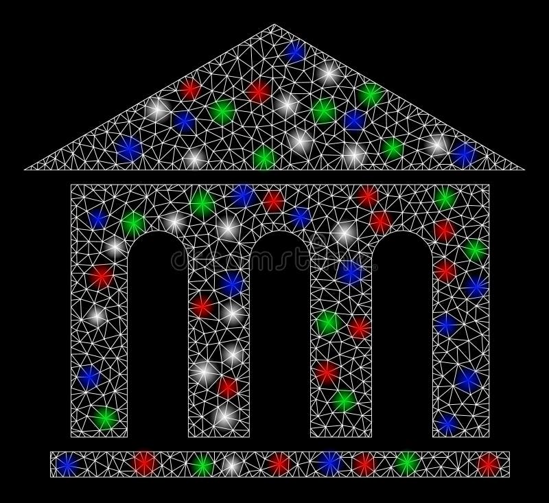 Bright Mesh Network Museum Building with Flash Spots Stock Vector ...